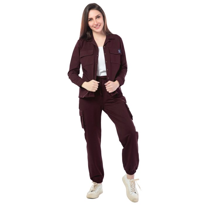 SCS 24060 - Plum Power Co-ord Set - JULIET APPARELS LTD.